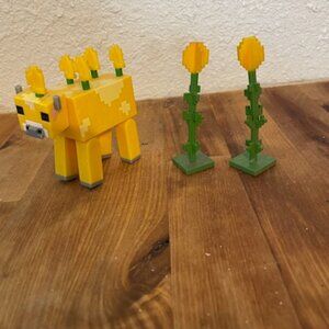Minecraft | Toys | Minecraft Moobloom 3 4 Yellow Cow With Two Flowers ...